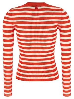 Dolce & Gabbana Striped Viscose Cardigan - Orange