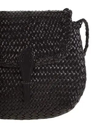 Dragon Diffusion Mini City Woven Leather Bag - Black
