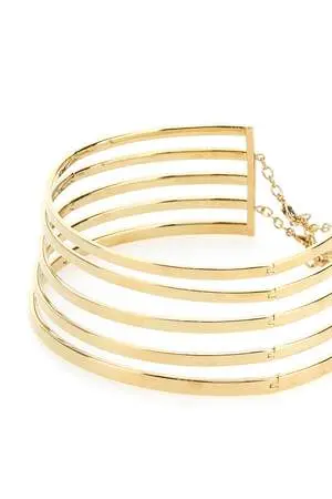 Amina Muaddi Metallic Choker