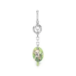 MAISON MARGIELA Dog Print Oval Pendant Key Charm - Silver
