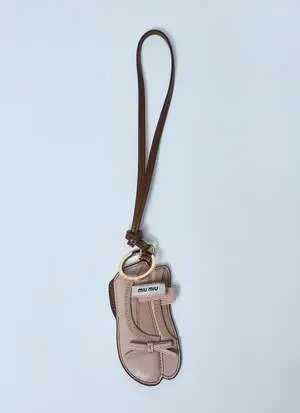 Miu Miu Miu Ballet Leather Keychain - Pink