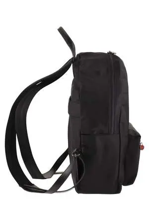 Kiton Technical Nylon And Calfskin Backpack - Black