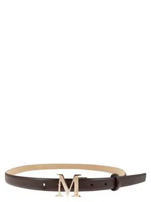 Max Mara Mclassic20s Monogram Leather Belt - Brown