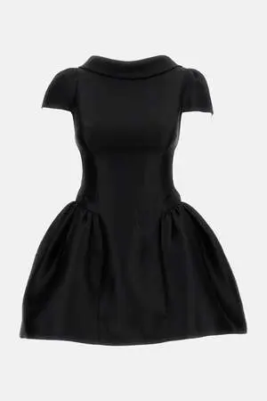 SELF-PORTRAIT Taffeta Collared Mini Dress - Multicolor