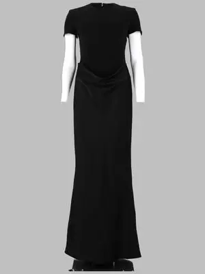 ROTATE BY BIRGER CHRISTENSEN Short Sleeve Draped Maxi Dress