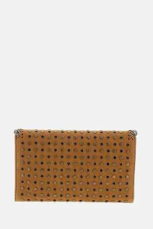 Stella McCartney Falabella Alter Suede Chain Wallet With Studs - Multicolor