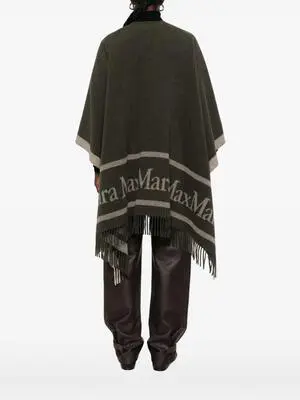 Max Mara Fringed Poncho - Brown