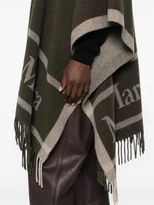Max Mara Fringed Poncho - Brown