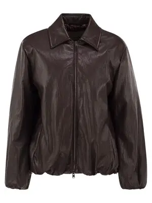 Herno Faux Leather-effect Padded Bomber Jacket