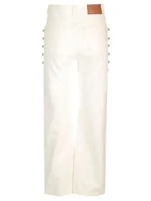 Chloé Cropped Jeans With Embellished Profile - White