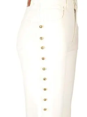 Chloé Cropped Jeans With Embellished Profile - White