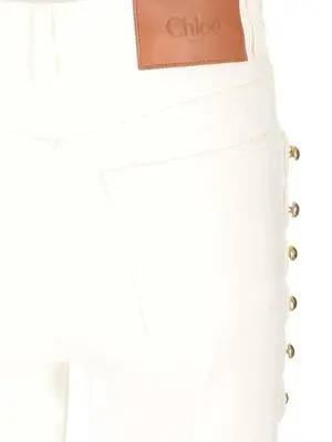 Chloé Cropped Jeans With Embellished Profile - White