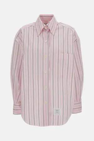 Thom Browne THOM BROWNE Supersized Striped Cotton Shirt Multicolor