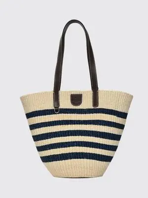 Max Mara Striped Woven Raffia Tote Bag - Multicolor