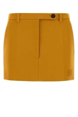 Miu Miu Pastel Stretch Viscose Blend Mini Skirt - Orange