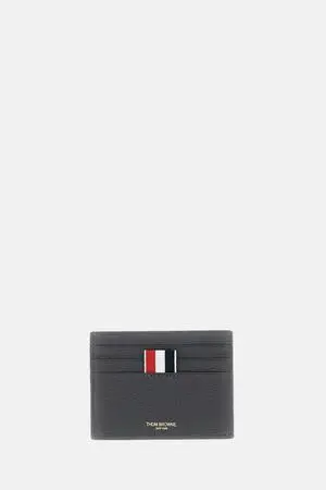 Thom Browne Single Card Holder Soft Pebble Grain Leather - Multicolor