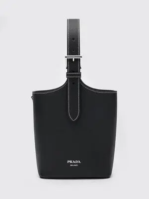Prada Saffiano Leather Bucket Bag - Black