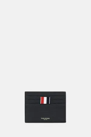 Thom Browne Single Card Holder Soft Pebble Grain Leather - Multicolor