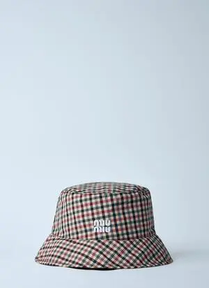 Miu Miu Vichy Bucket Hat - Brown