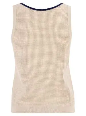 Brunello Cucinelli Cotton Mesh Knit Top - Multicolor