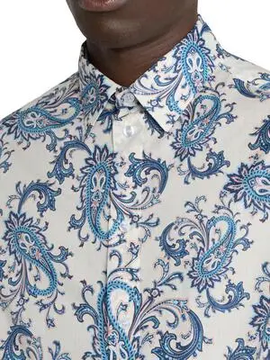Etro Oversized Cotton Muslin Shirt With Floral Paisley Pattern - Multicolor