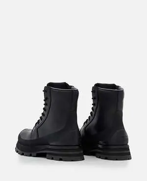 Alexander McQueen Leather Lace Up Boots - Multicolor