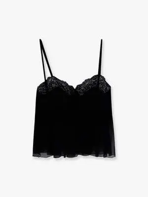 Chloé Silk Top With Lace Profiles