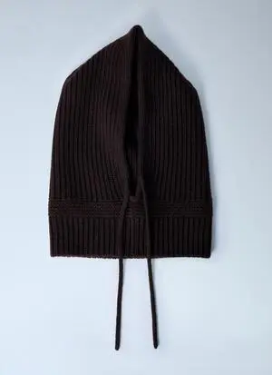 Miu Miu Logo Motif Beanie Hat - Brown