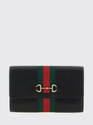 Gucci Leather Horsebit Web Wallet - Black