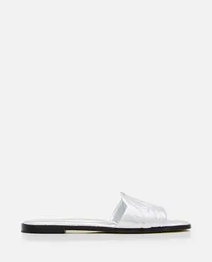Alexander McQueen Flat Leather Slide Sandal