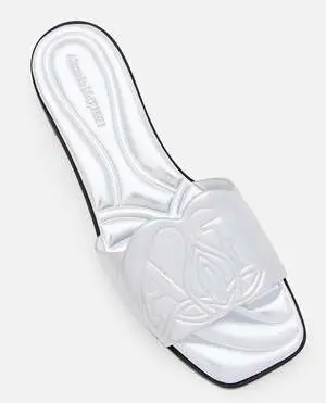 Alexander McQueen Flat Leather Slide Sandal