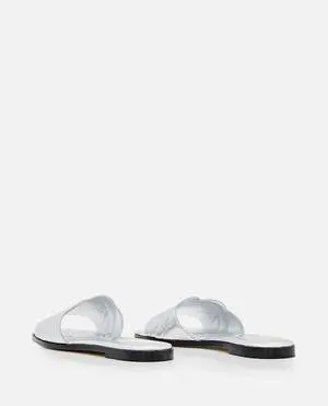 Alexander McQueen Flat Leather Slide Sandal - Multicolor