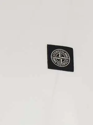Stone Island Crew Neck T-shirt With Logo Patch On The Front In Cotton For - White