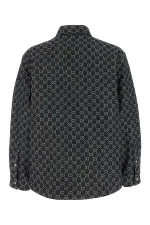 Gucci Embrodiered Denim Reversible Shirt - Multicolor