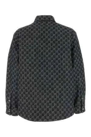 Gucci Embrodiered Denim Reversible Shirt - Multicolor