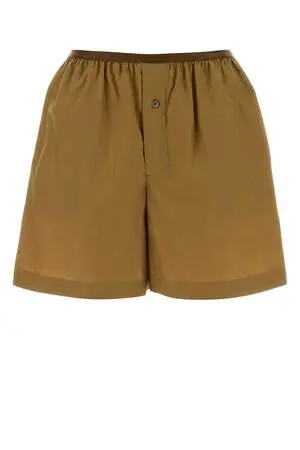 LEMAIRE Camel Poplin Shorts - Brown