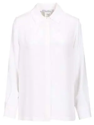 Max Mara Shirt In Silk Crêpe De Chine - White