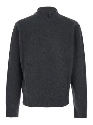 Jacquemus Grey Cardigan With Asymmetrical Design In Wool