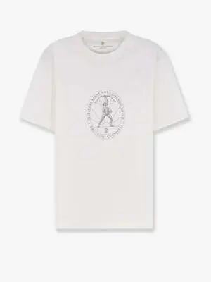 Brunello Cucinelli Cotton T-shirt With Print On The Front - Multicolor