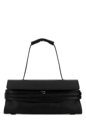 Moschino Nappa Leather Shoulder Bag - Black