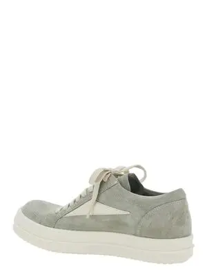 Rick Owens Suede Contrast Stitching Low Top Sneakers - Multicolor