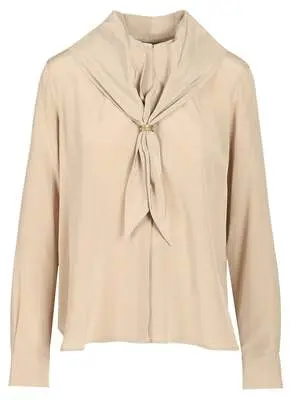 Max Mara Silk Shirt With Scarf - Cream