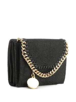 Stella McCartney Falabella Tri-fold Wallet With Chain Trim - Black