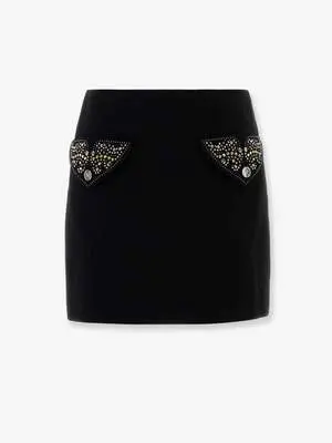 Versace Virgin Wool Mini Skirt - Black
