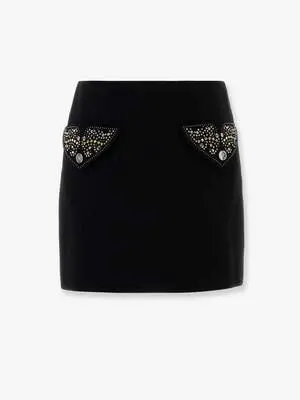 Versace Virgin Wool Mini Skirt - Black