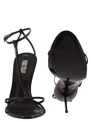 Paris Texas Patent Leather T-strap Sandals - Black