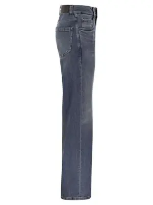 Brunello Cucinelli Wide-leg Stretch Denim Jeans - Multicolor