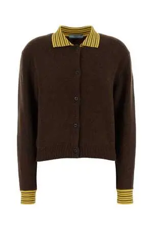 Prada Cashmere Blend Cardigan - Brown