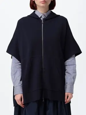Max Mara Hooded Viscose Cape With Zip Closure