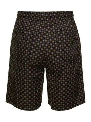 A.p.c. Vincento' Bermuda Shorts With All-over Print In Cotton - Multicolor